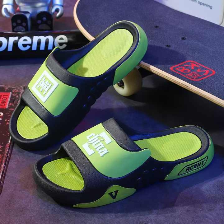 Men's PVC Shoes Lightweight Anti-Slip Printed Style Beach Mules Home ...