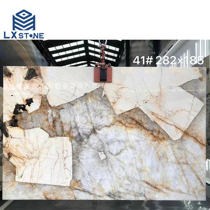 LX Modern Kitchen Design Pandora White Marble Countertop Polished ...