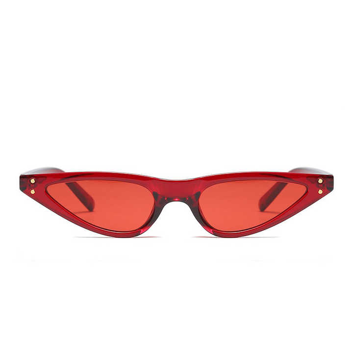 Small Triangle Sunglasses Women Retro Red Eyewear Vintage Glasses Rivet ...