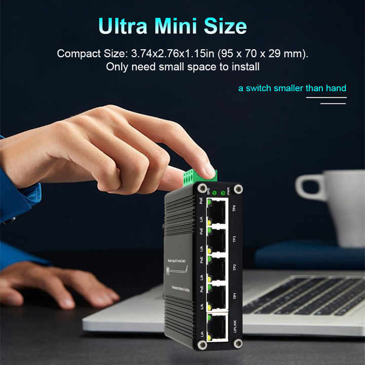 Din Rail Mount POE Network VLAN QoS SNMP Function Ethernet Switch ...