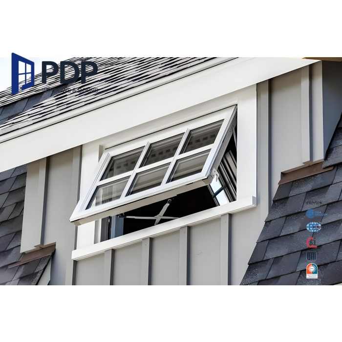 PDP Hopper Window Non-Thermal Break Structure Narrow Frame French Style ...
