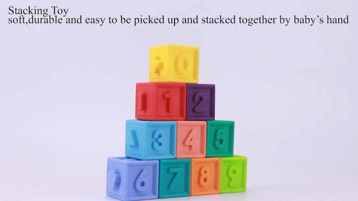 Educational Cube Stacking Blocks - Soft PVC Toys for Toddlers
