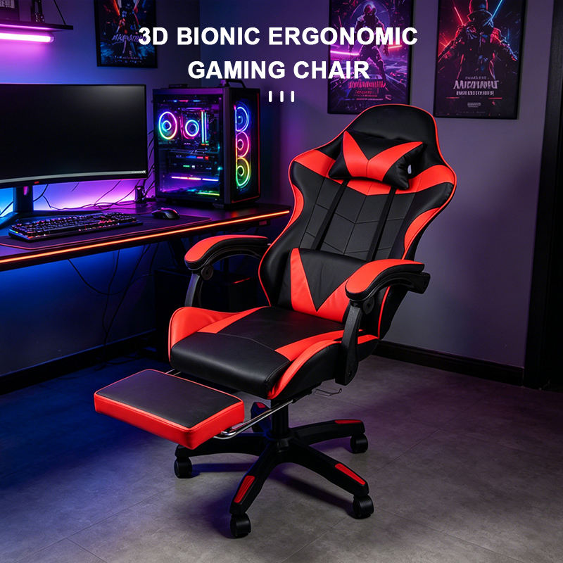 Red Black Popular Gaming Chair with Footrest for Home Office Hotel ...