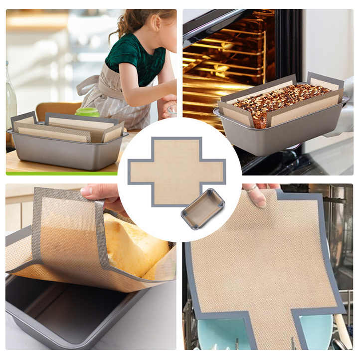 Nonstick Silicone Bread Loaf Pan Liners 9.5 X 5 Inch Reusable Baking ...