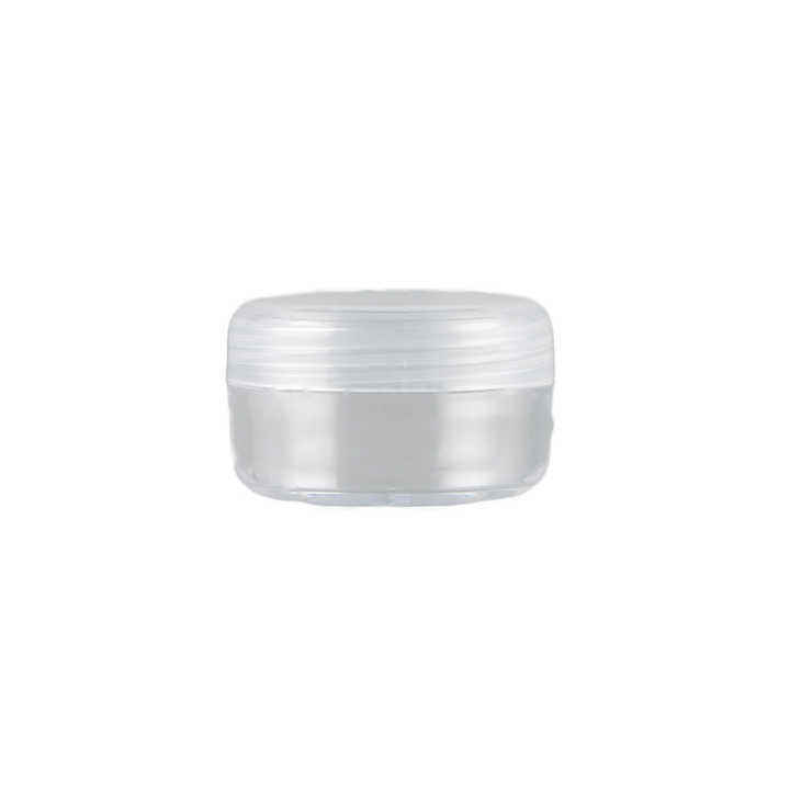 Portable Round PS Small Plastic Cosmetic Makeup Container Clear Screw ...