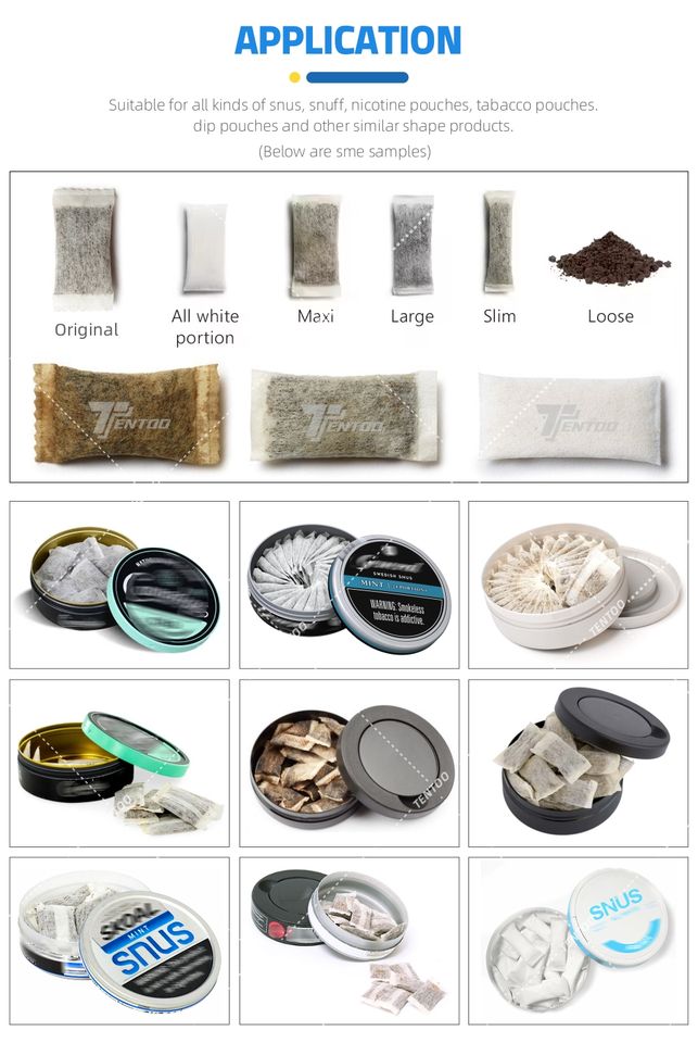 Automatic Filling Moist Powder Small Snuff Pouches Making Machine