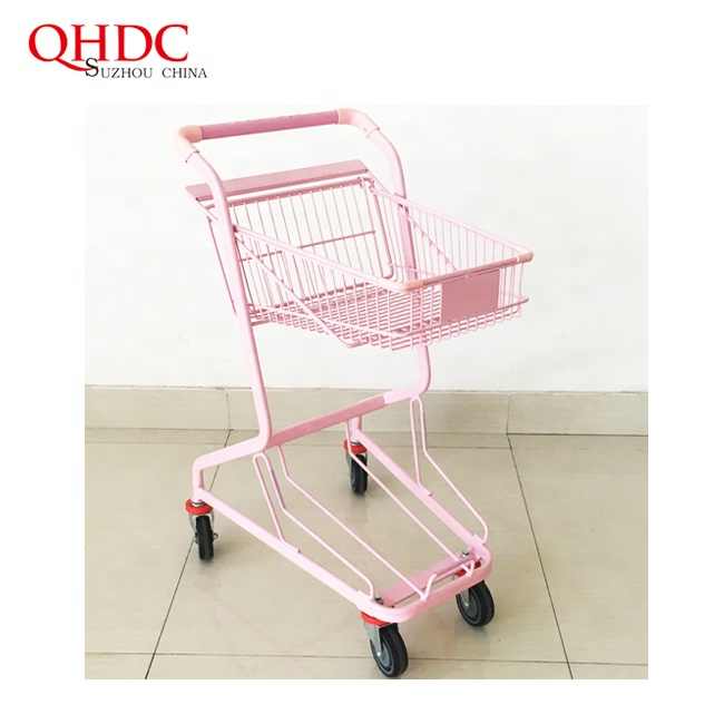 Pink Trolley - Foldable Two Tier Small Carts with Wheels