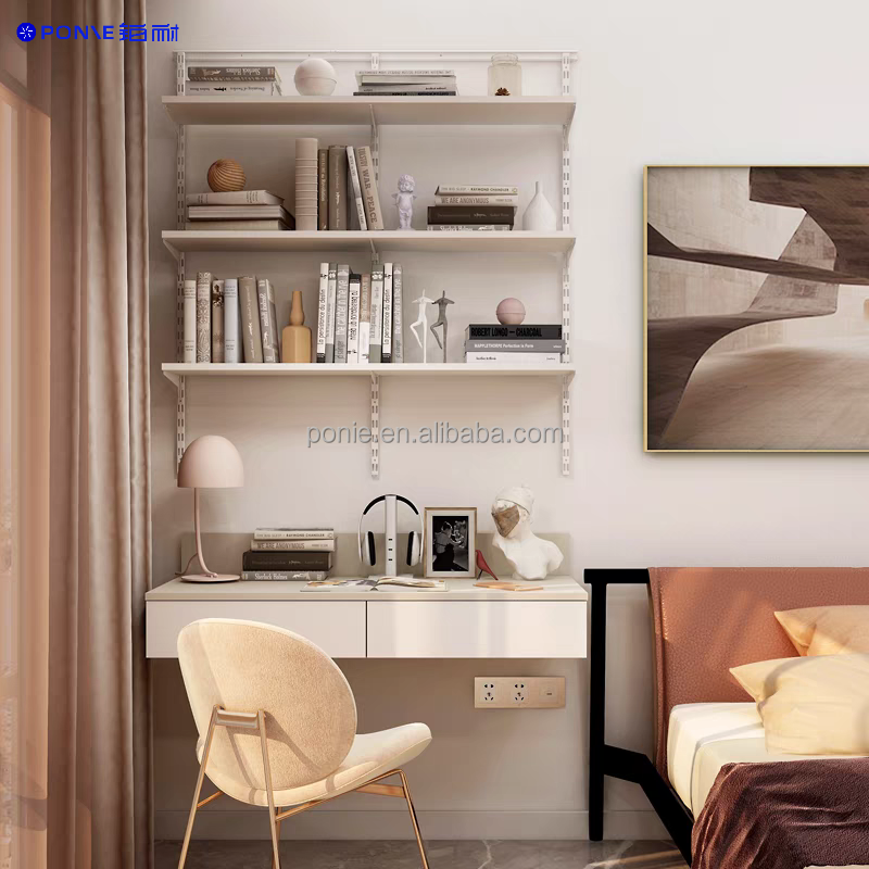 Portable Wall Mounted Bookshelf-Adjustable Height Durable Metal ...