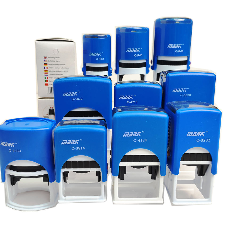 New Mark Blue Office Rectangular Stamp - Automatic Rubber