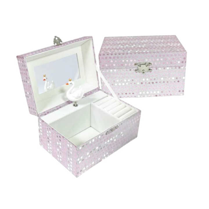 La Doyee Mirror Lockable Jewelry Storage Box Compartments Floral ...