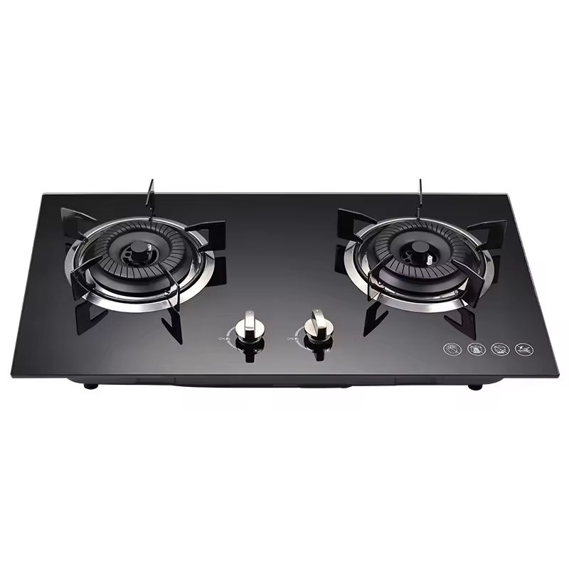 Double Burner Built in Gas Hob Kitchen Appliance Tempered Glass Cooktop ...