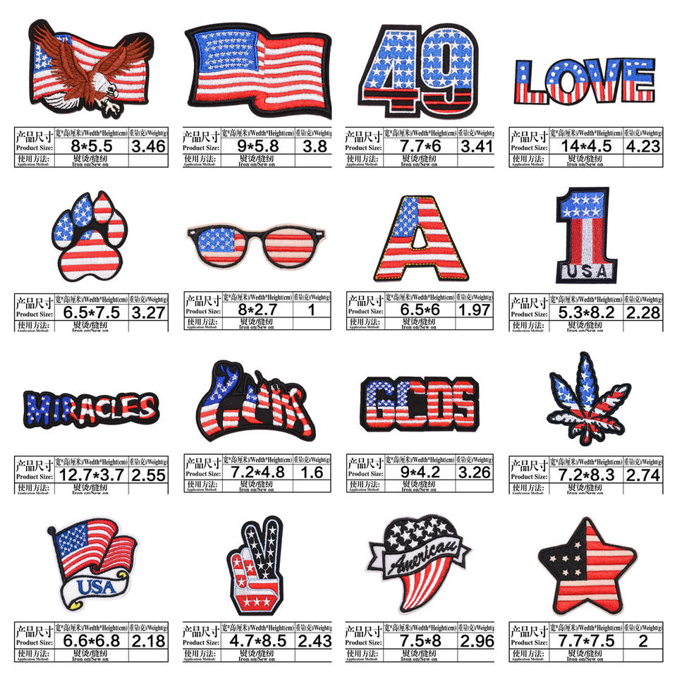 Country National Flag Embroidery Patches Iron on Embroidered Badges ...
