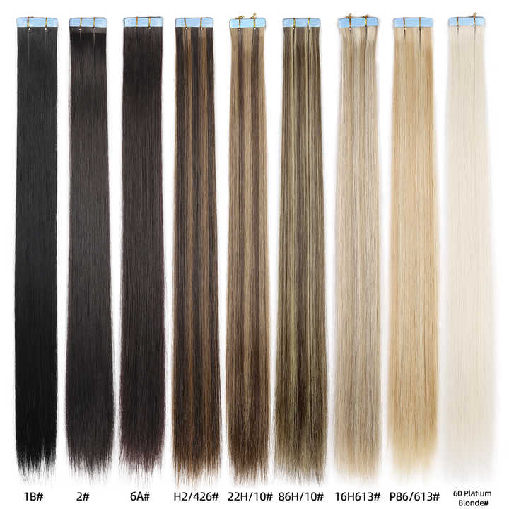 Highlight Tape In Hair Extensions Synthetic Hair 20 Inch Balayage Color ...
