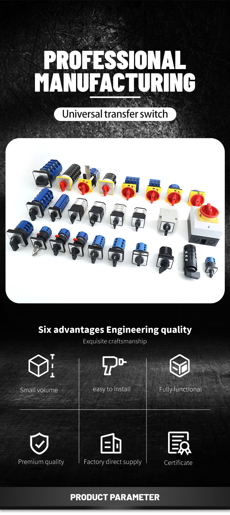 3 Position 2 Pole 25A AC690V Rotary Cam Switch Products from Wenzhou ...