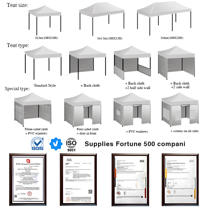 3x3 Outdoor Canopy Tents for Events Trade Show Display Tents