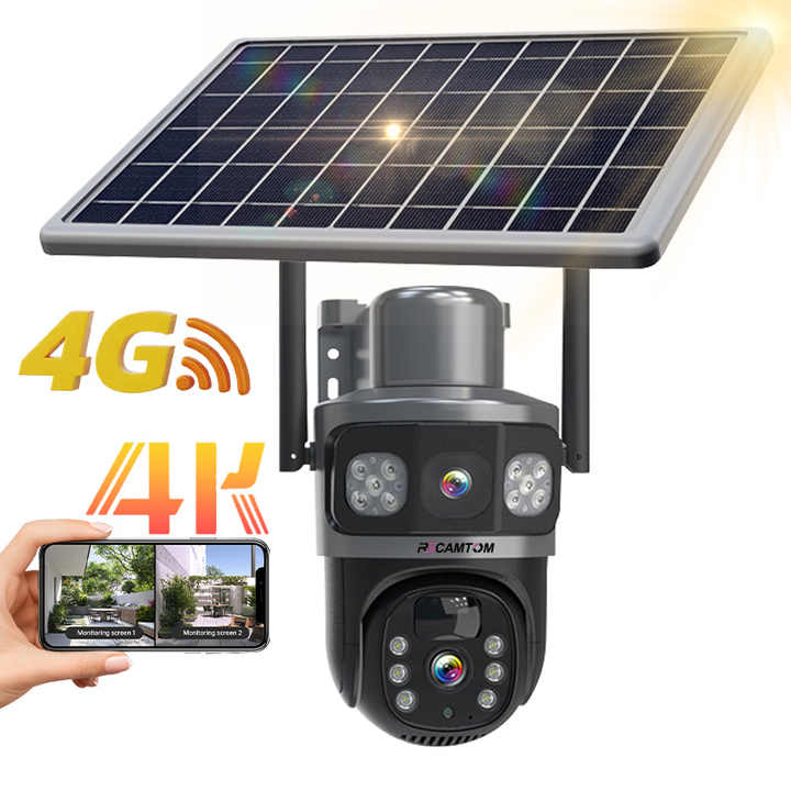 Rscamtom Eseecloud 8MP Dual Lens Solar Camera Two Way Voice Color Night ...
