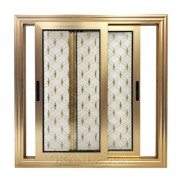 French Horizontal Waterproof Aluminum Alloy Sliding Window with Double ...