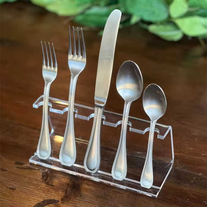 Clear Plexiglass Fork Collection Display Stand Flatware Organizer Rack ...