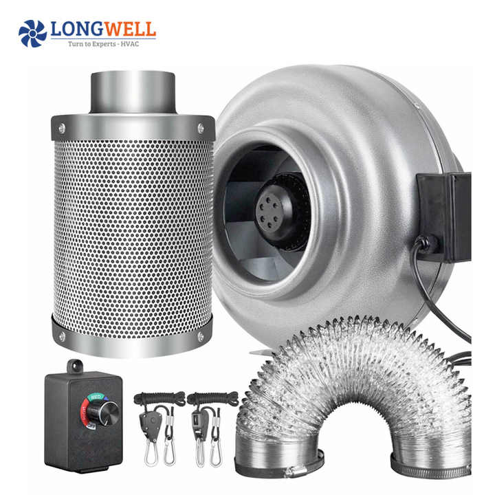 Inline Fan Blower for Hydroponic Grow Room - Silent & Efficient