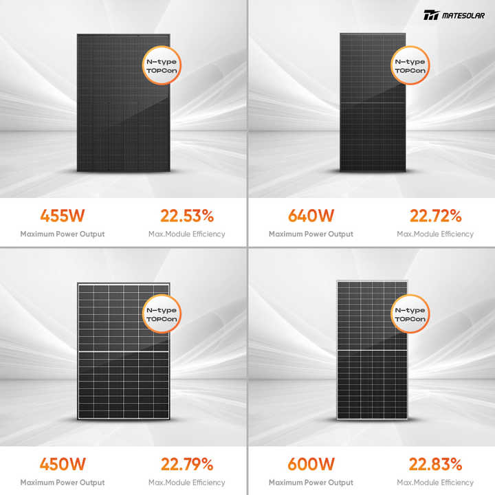 Mate Topcon Bifacial Double Glass Solar PV 430W 455W Transparent Mono ...