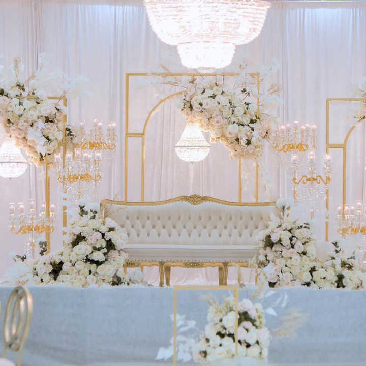 Tall Large Gold Wedding Stage Decoration Backdrop Hanging with ...