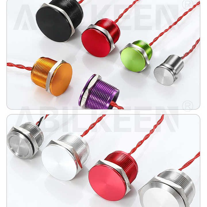 Oxidation Piezo Push Button Switch IP68 Aluminum Flat Head Momentary ...