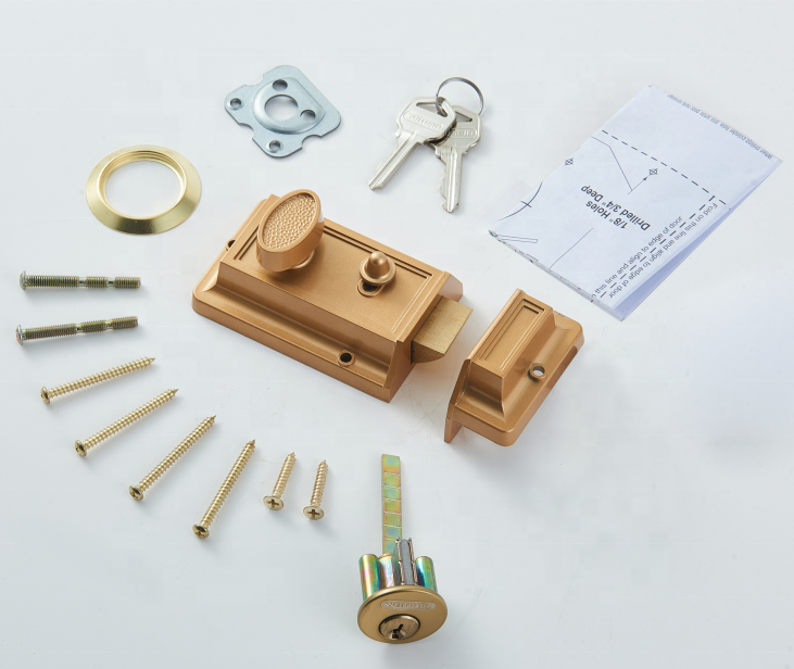 KEYMAN Steel Single Cylinder Rim DeadLock Night Latch Deadbolt Door ...