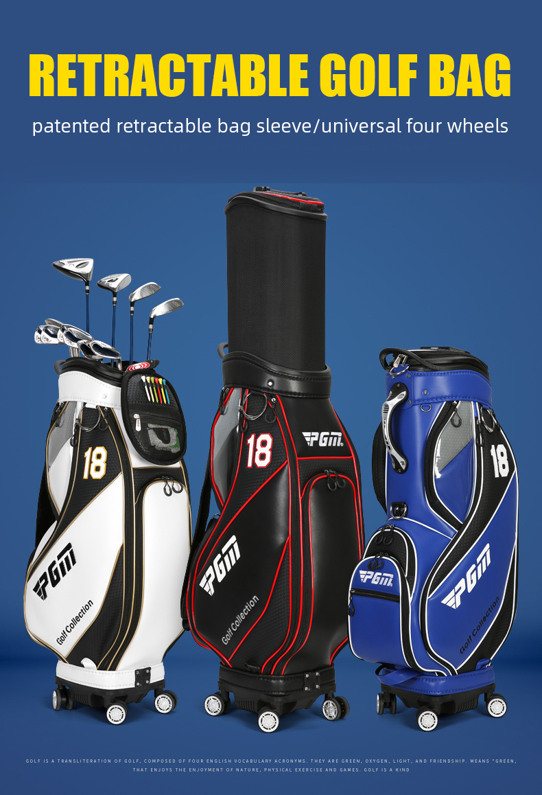 PGM QB100 microfiber waterproof golf travel bag custom retractable ...