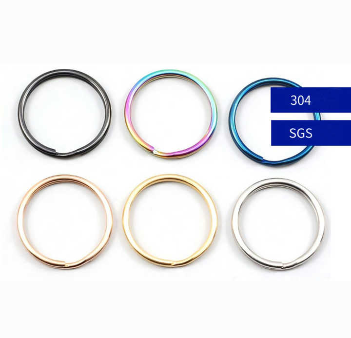 Stainless Steel Round Wire Split Key Ring Metal Keychain Key-ring ...