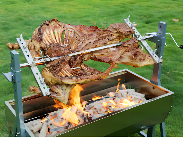 Mobile Stainless Steel Charcoal BBQ Grill for 5+ People