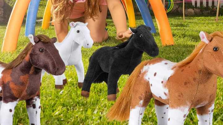 Animals Cartoon Stuffed Horse Doll Animals Stuffed Sofa Horse Plush Toy ...