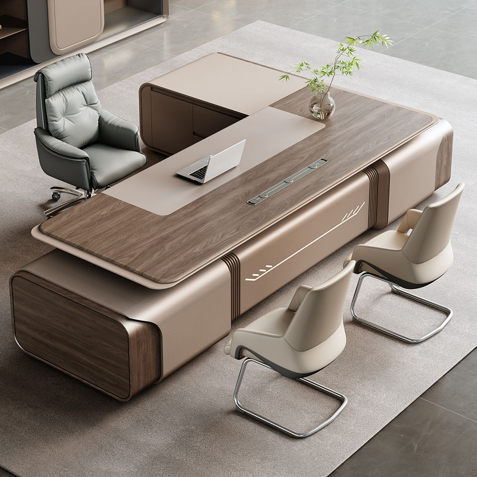 Modern Wooden L Shape Convertible Modular Office Director Table with ...