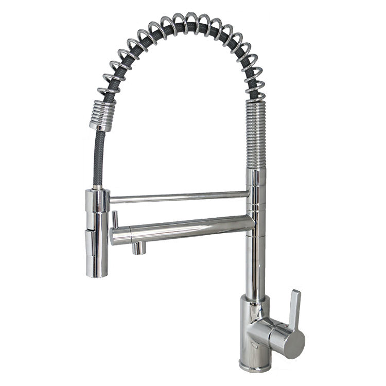 Brass Flexible Spring Sink Faucet Kitchen Sink 360 Degree Rotating Pull ...