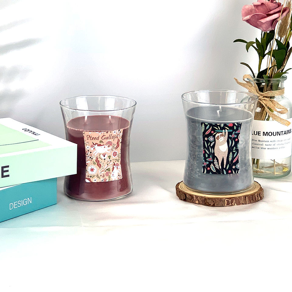 Custom 280g Glass Soybean Wax Handmade Pillar Candle Decorative ...