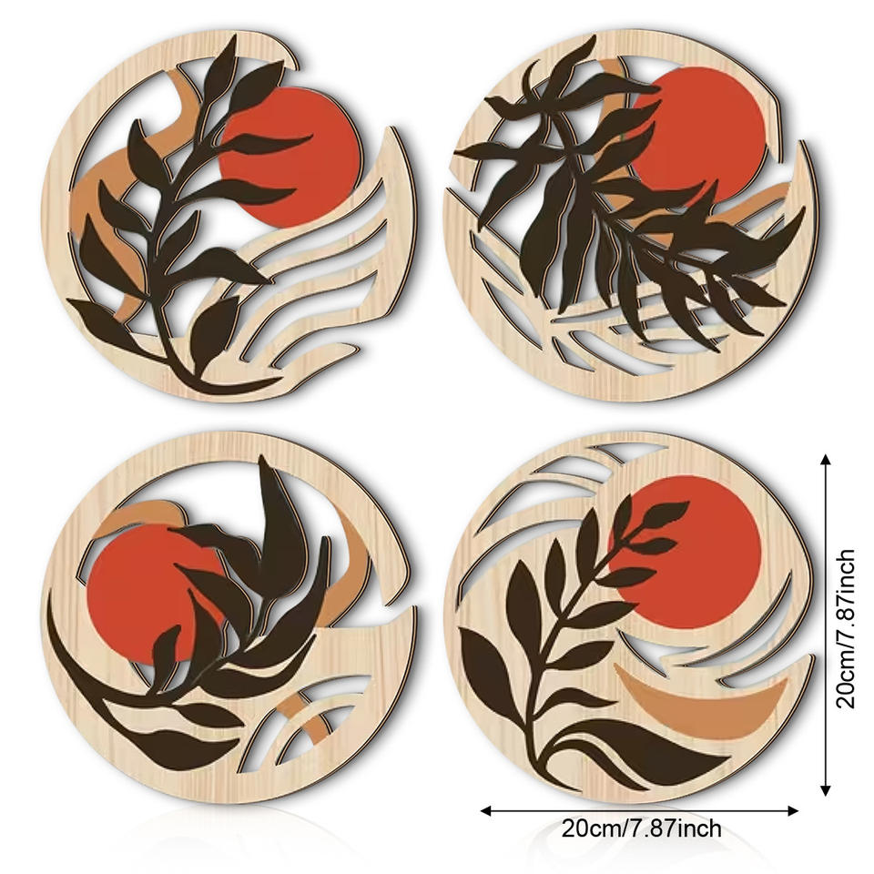 Modern Nature Boxwood Plant Branches Leaves Sunset Mountains Hollow ...