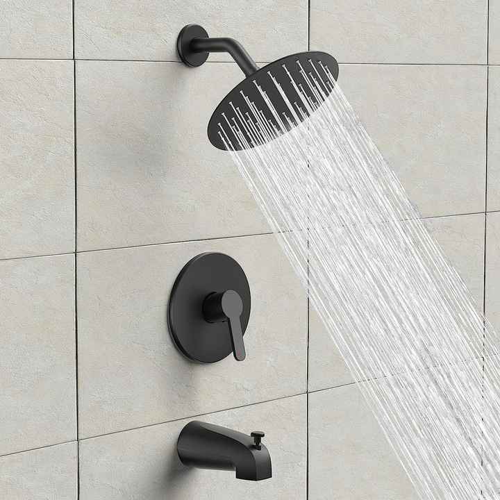 Wall Mounted Washroom Rainfall 8 Inch Shower Complete Mixer Set ...