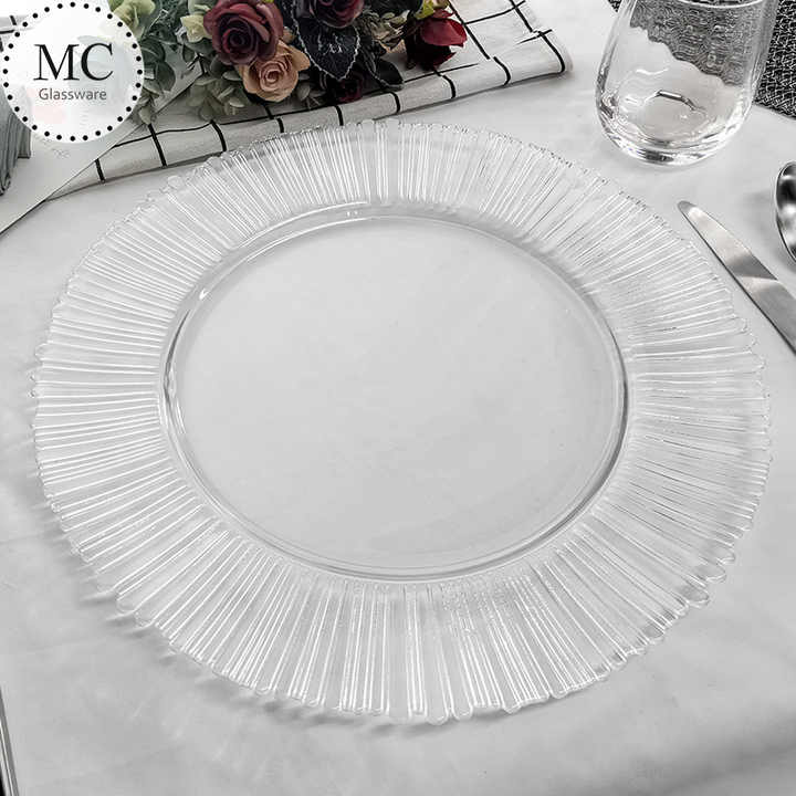Wholesale Contemporary Clear Crystal Glass Dinner Plate Dinnerware Set ...