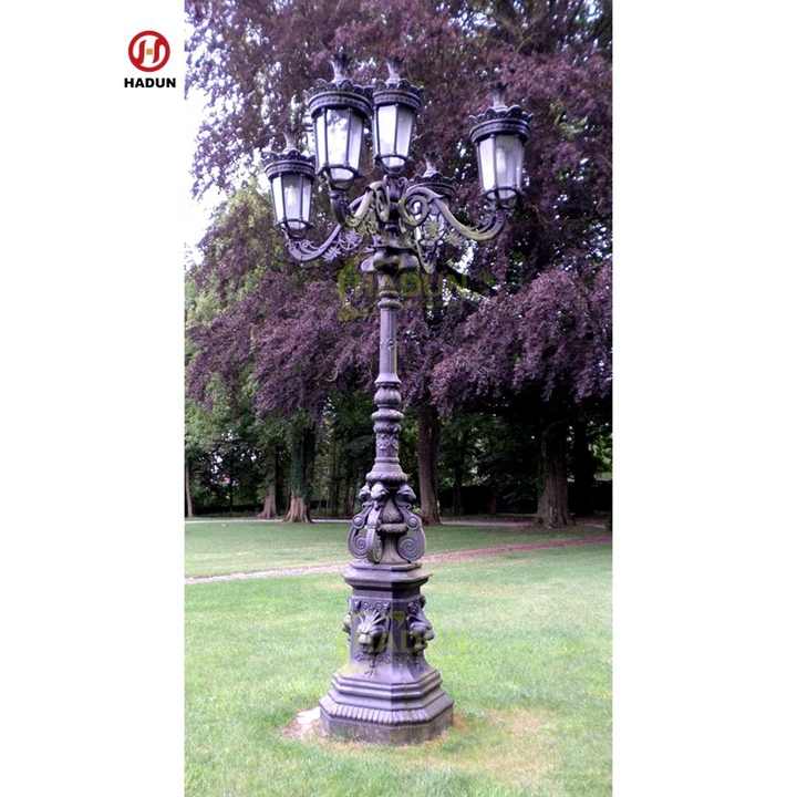 Durable Outdoor Garden Street Large Cast Iron Lamp Post Lanterns