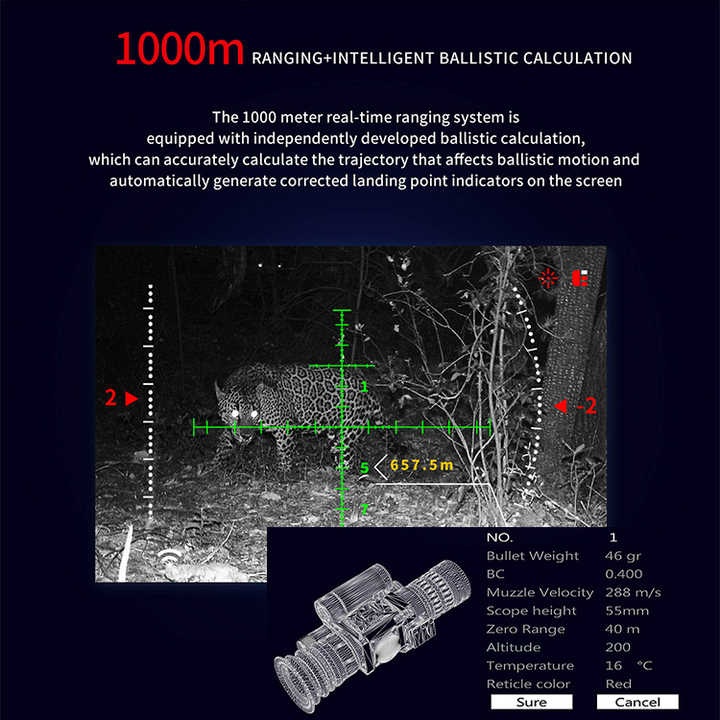 HENBAKER CY800-RL Optical Magnification 6x Night Vision Scope Hunting ...