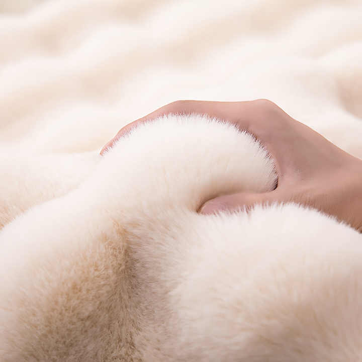 2024 New Hot Selling Faux Rabbit Fur Tufted 3D Bubble Effect Carpet Rug ...