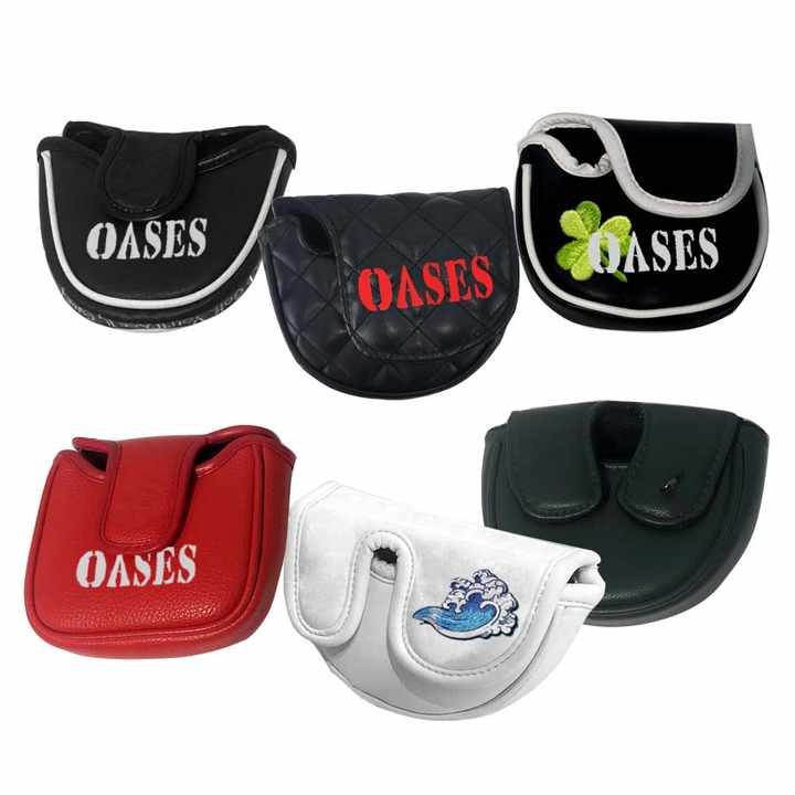 Custom Leather Patch Golf Mallet Putter Head Cover for Center Shaft ...