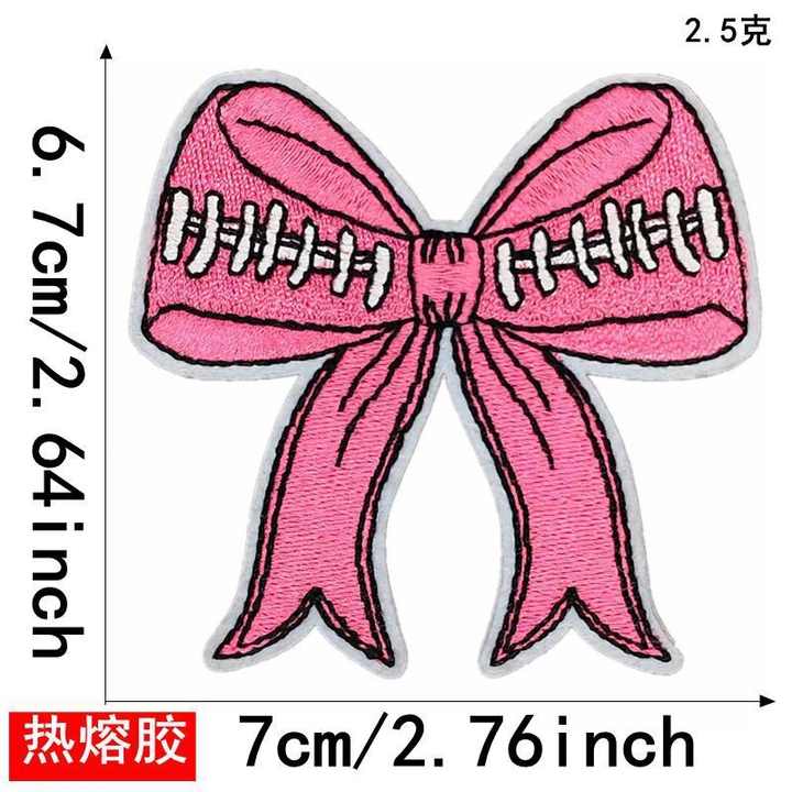 3IN Soccer Ball Embroidered Bow Patch Clothing Decoration Iron on ...