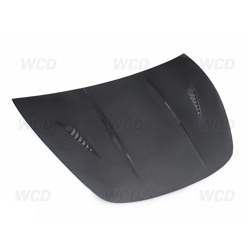 CMS Style Carbon Fiber Front Bumper Hood Bonnet for Tesla Model 3
