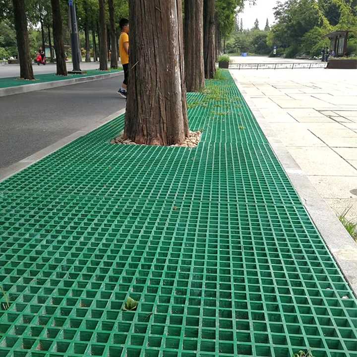 Fiberglass FRP Grating Tree Grate with Gritted Anti-Slip Surface Custom ...
