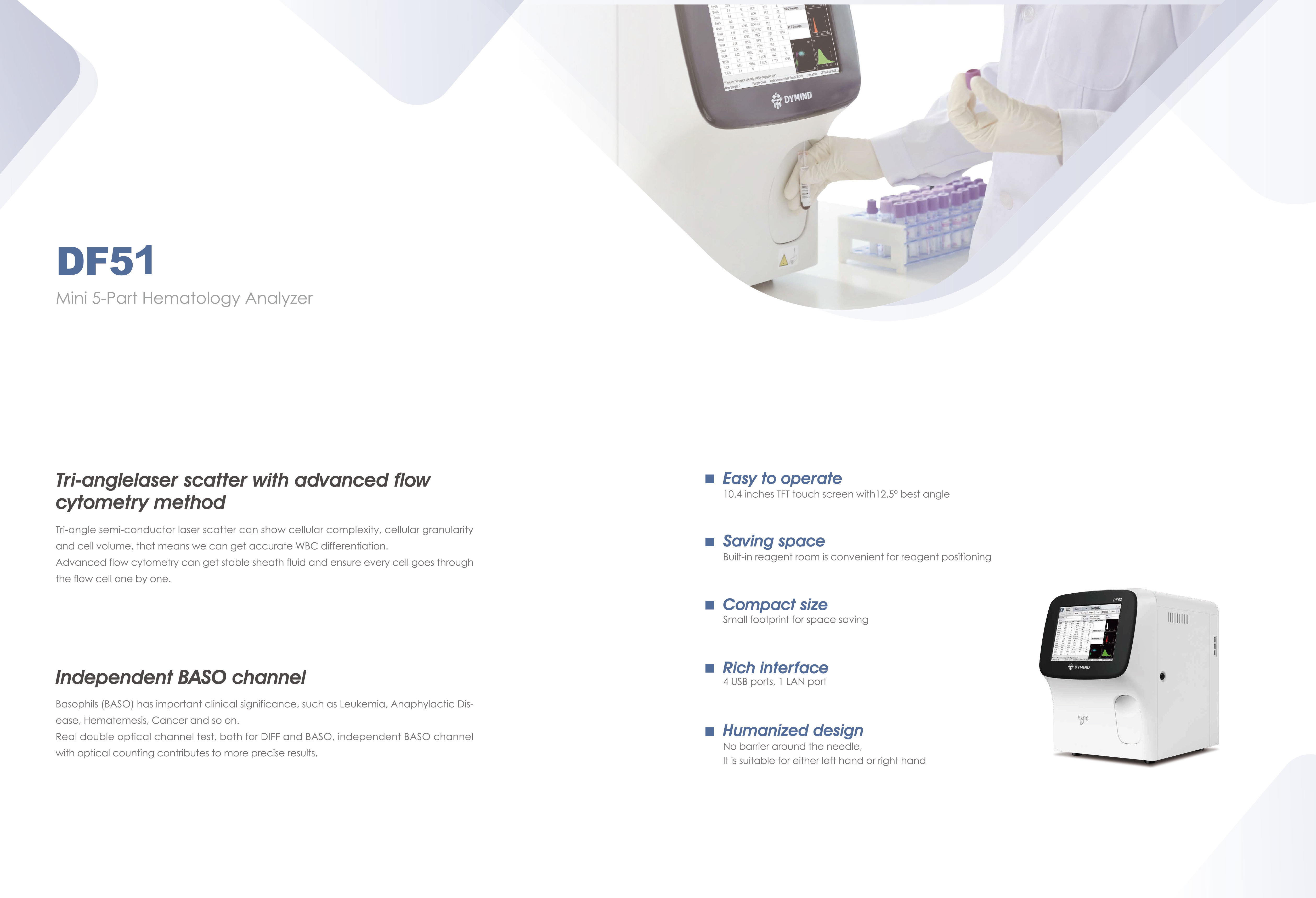 5 Diff Cbc Blood Test Machine Blood Testing Equipments Blood Cell ...