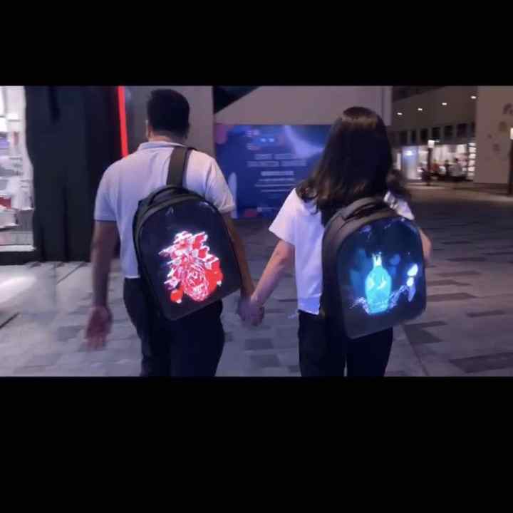 3D Hologram Projector Fan Advertising Zipper Backpack With LED Display Screen Shoulder Bag ...