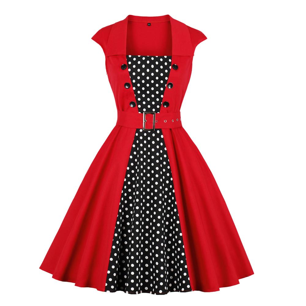 Sexy Women Halter Midi Dress Blue Polka Dot Backless Cotton Pocket Pin