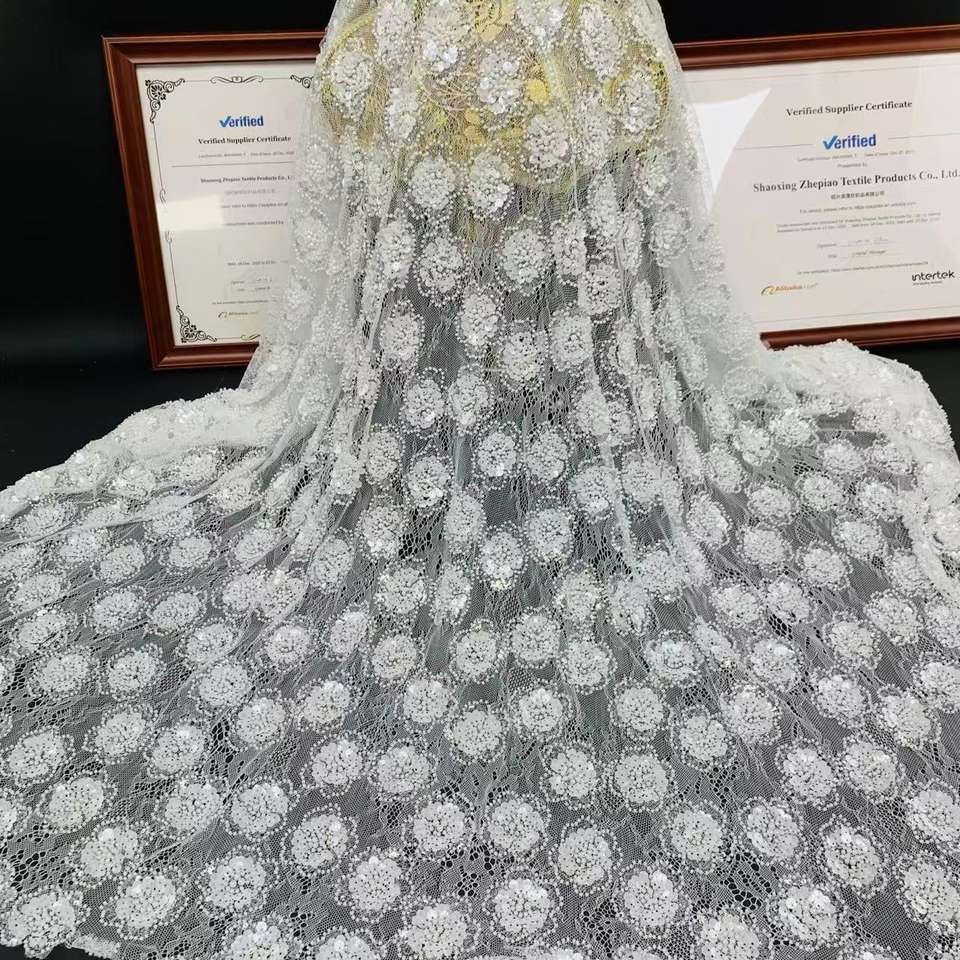 Nigeria and Senegal Fashion Using Factory-Price High-End Sequin Mesh ...