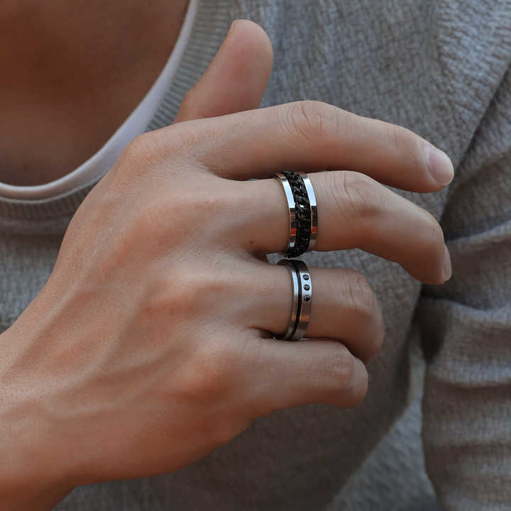Premium Quality Stainless Steel Braided Chain Link Ring Men Durable ...