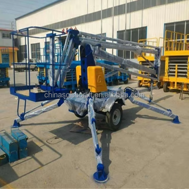 Lifting 10m 12m Towable Boom Spider Lift Trailer Cherry Picker Tree ...